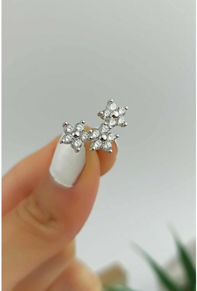 ÇLK Accessories 316 L Cerrahi Çelik Üç Çiçek Piercing TRPIERCING0106 PIERX200X