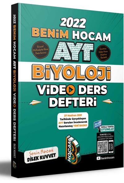 Benim Hocam Yayınları AYT 2022 Biyoloji Video Ders Defteri (Konu Anlatım) - Dilek Kuvvet Benim Hocam Yayınları AYT 2022 Biyoloji Video Ders Defteri (Konu Anlatım) - Dilek Kuvvet