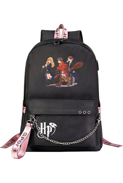 Harry Potter Temalı USB Portlu Okul Çantası (Yurt Dışından)
