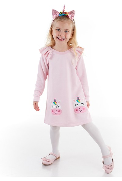 Denokids Cowcorn Pembe Kız Elbise