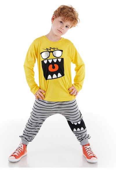 Denokids Neşeli Erkek Çocuk Pantolon Takım