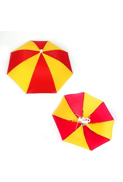 Keyfi Sepet Kafa Şemsiyesi Sarı - Kırmızı Taraftar Keyfi Sepet Kafa Şemsiyesi Sarı - Kırmızı Taraftar