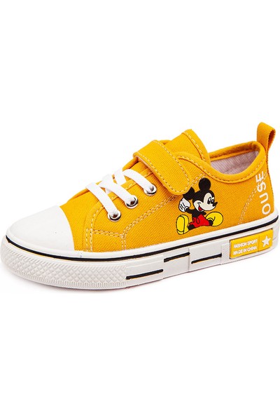 Runningman Unisex Çocuk Kanvas Spor Ayakkabı-Sarı