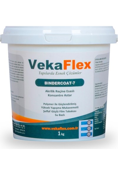 Vekaflex Bindercoat-7 Akrilik Esaslı Konsantre Astar 1 kg Şeffaf