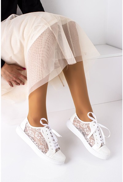 Lal Vıvıan Kadın Gelin Ayakkabısı-Beyaz Lal Vıvıan Kadın Gelin Ayakkabısı-Beyaz