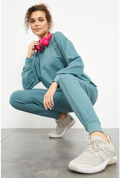 Tommy Life Mint Yeşil Kadın Yazı Baskılı O Yaka Oversize Sweatshirt - 95301 Tommy Life Mint Yeşil Kadın Yazı Baskılı O Yaka Oversize Sweatshirt - 95301