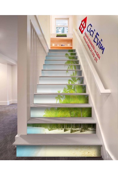 Cici Wallpaper Merdiven Basamak Resim Folyo Kaplama 120 x 250 cm