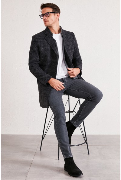 Buratti Slim Fit Pamuklu Düğmeli Kaşe Kaban Erkek Kaban 5840098 Buratti Slim Fit Pamuklu Düğmeli Kaşe Kaban Erkek Kaban 5840098