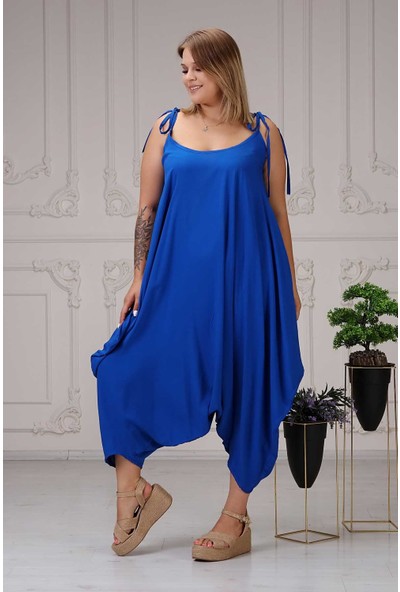 Zer Otantik Zerotantik Askılı Salaş Büyük Beden Tulum Saks