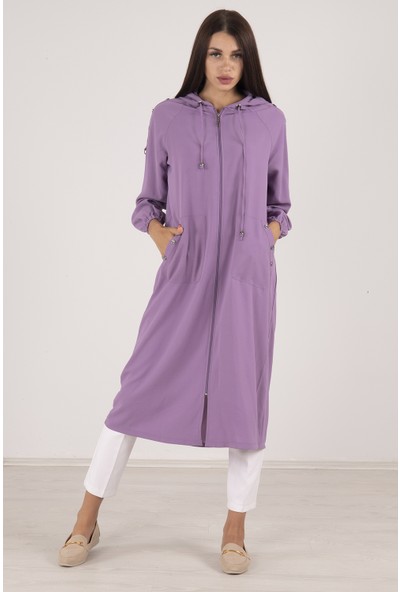 Belamore Lila Düşük Omuz Fermuarlı Kap 31050426.41