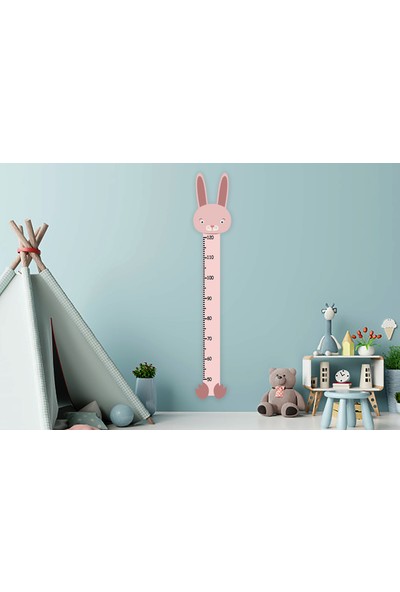 Sticker Sepetim Sevimli Pembe Tavşan Boy Ölçer 3 Çocuk Odası Duvar Sticker Sticker Sepetim Sevimli Pembe Tavşan Boy Ölçer 3 Çocuk Odası Duvar Sticker