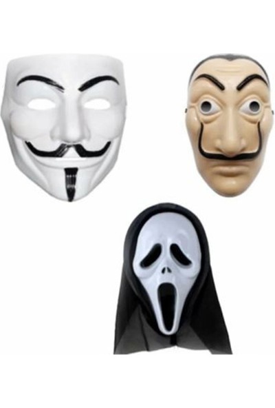 Ufuk Şaka Oyunları Merkezi Pippa 3 Lü Maske Seti Vandetta La Casa De Papel Çığlık Ufuk Şaka Oyunları Merkezi Pippa 3 Lü Maske Seti Vandetta La Casa De Papel Çığlık