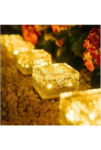 My Black Myblack Solar Güneş Enerjili Buz Cam Zemin Dekoratif Bahçe Aydınlatma 4 LED Li Kristal My Black Myblack Solar Güneş Enerjili Buz Cam Zemin Dekoratif Bahçe Aydınlatma 4 LED Li Kristal