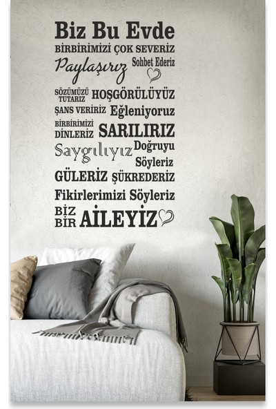 Sticker Sepetim Ev Kuralları Siyah Yazı Dekoratif Çok Amaçlı Duvar Sticker Sticker Sepetim Ev Kuralları Siyah Yazı Dekoratif Çok Amaçlı Duvar Sticker