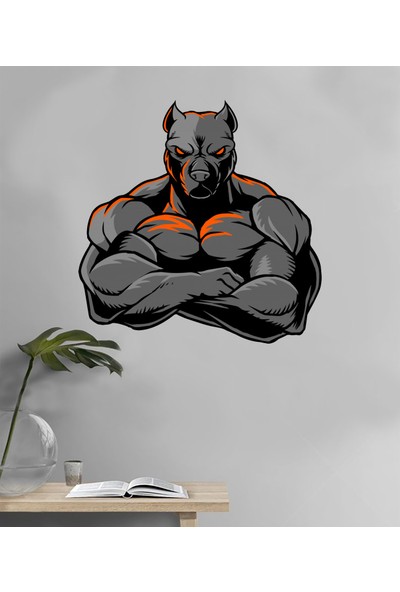 Sticker Sepetim Strong Pitbull Dekoratif Duvar Sticker