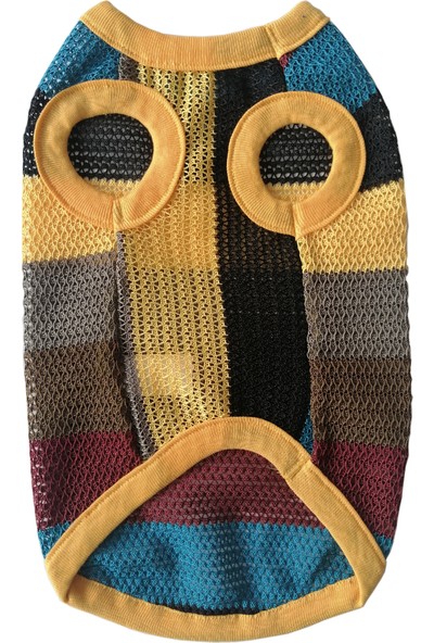 Markapet Kedi Köpek Kıyafeti Nefes Alan Kumaş Sarı Yakalı Tişört 21 cm XS