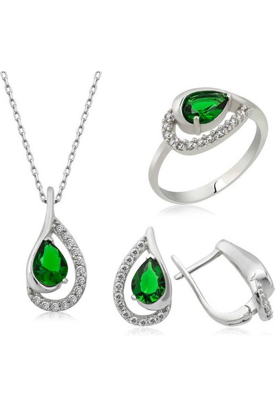 Gumush Gümüş Yeşil Drop Bayan Set