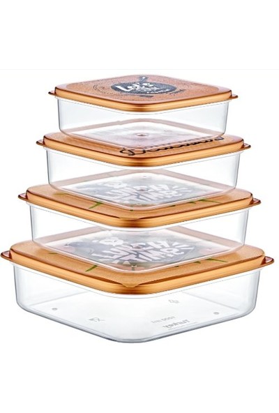 As-Meyal Kare Saklama Kabı Seti 4 Lü As-Meyal Kare Saklama Kabı Seti 4 Lü