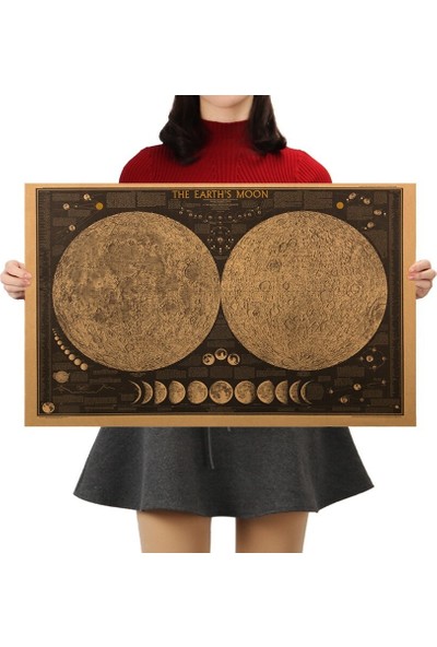 Caph Design Ay Yüzeyi Vintage Kraft Poster 35X50 - Özel Kutulu Caph Design Ay Yüzeyi Vintage Kraft Poster 35X50 - Özel Kutulu