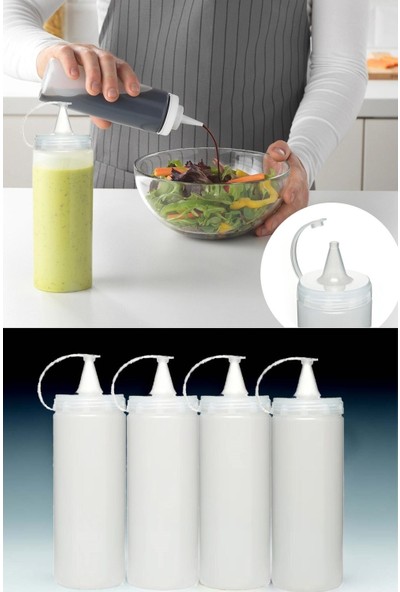 EminHome 4 Adet Masterchef Şeffaf Plastik Yağdanlık Sosluk 700 ml. EminHome 4 Adet Masterchef Şeffaf Plastik Yağdanlık Sosluk 700 ml.