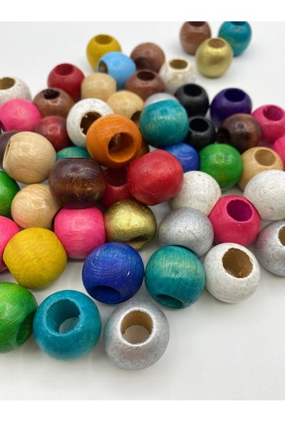 Hedef Bijuteri 20 mm Karışık Renkli Tahta,ahşap Boncuk (100GR,~50 Adet Boncuk) Hedef Bijuteri 20 mm Karışık Renkli Tahta,ahşap Boncuk (100GR,~50 Adet Boncuk)