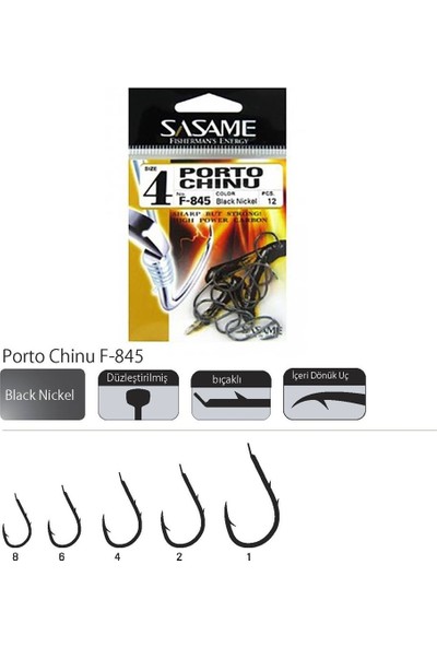 Sasame F-845 Porto Chinu Black Crome Iğne No:1