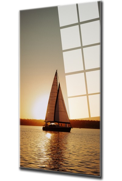 Hediye724 Cam Tablo Gemi Manzara CT0007 40X70