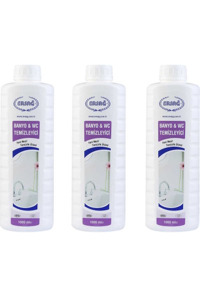 Ersağ Antibakteriyel Banyo & Wc Temizleyici 1000 ml x 3'lü