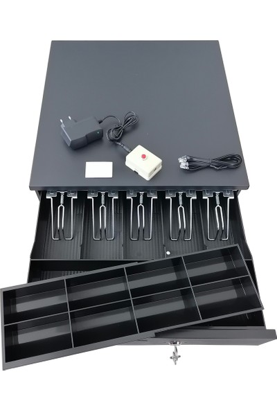 Saypos Kolay Açma Butonu Metal Yazarkasa Para Çekmecesi 5 Banknot Gözlü 41 x 42 x 11 cm Saypos Kolay Açma Butonu Metal Yazarkasa Para Çekmecesi 5 Banknot Gözlü 41 x 42 x 11 cm