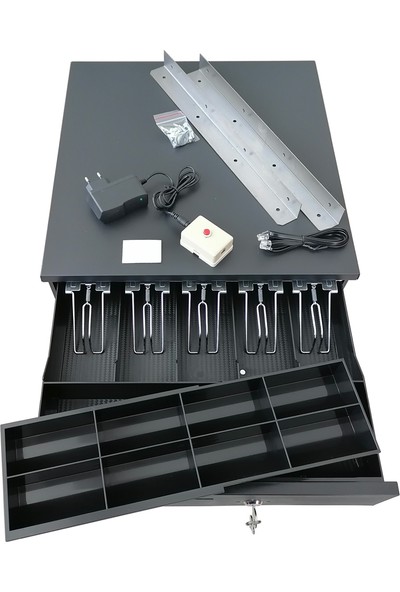 Saypos Buton ve Askısı Takım Metal Yazarkasa Para Çekmecesi 5 Banknot Gözlü 41 x 42 x 11 cm Saypos Buton ve Askısı Takım Metal Yazarkasa Para Çekmecesi 5 Banknot Gözlü 41 x 42 x 11 cm