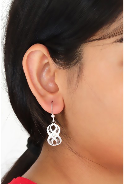 Midyat Nurtaş Gümüş Sonsuzluk Tasarım Telkari Kadın Gümüş Küpe