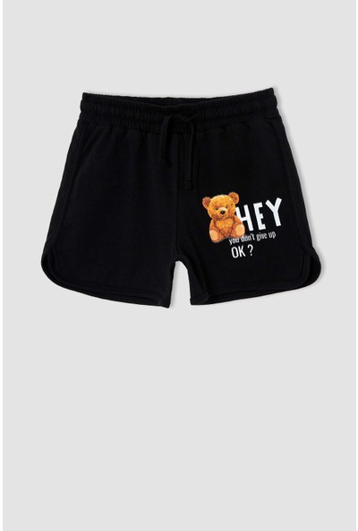 Defacto Kız Çocuk Ayıcık Baskılı Esnek Belli Şort V5616A621HS