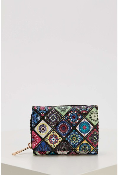 DeFacto Kadın Desenli Suni Deri Cüzdan V8564AZNS