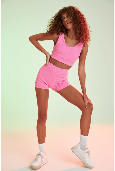 DeFacto Beli Lastikli Slim Fit Şort V7471AZ21HS