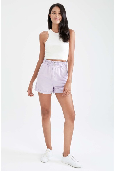 Defacto Paper Bag Yüksek Bel Mini Şort W2156AZ21HS Defacto Paper Bag Yüksek Bel Mini Şort W2156AZ21HS