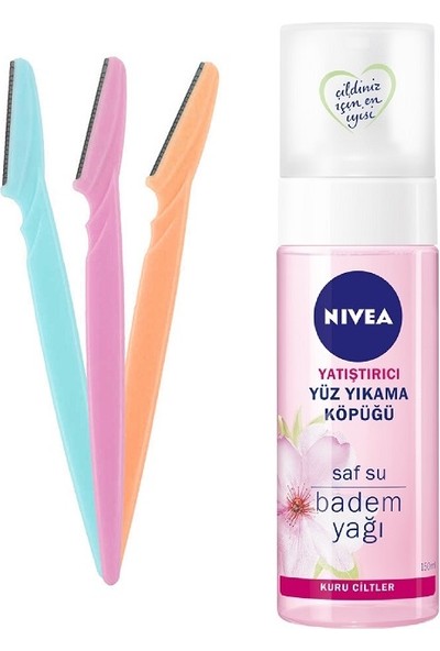 Turkish A2Z 3'lü Kaş Usturası Kaş Vücut Jileti ve Nivea Canlandırıcı Yüz Yıkama Köpüğü Kuru Ciltler Turkish A2Z 3'lü Kaş Usturası Kaş Vücut Jileti ve Nivea Canlandırıcı Yüz Yıkama Köpüğü Kuru Ciltler