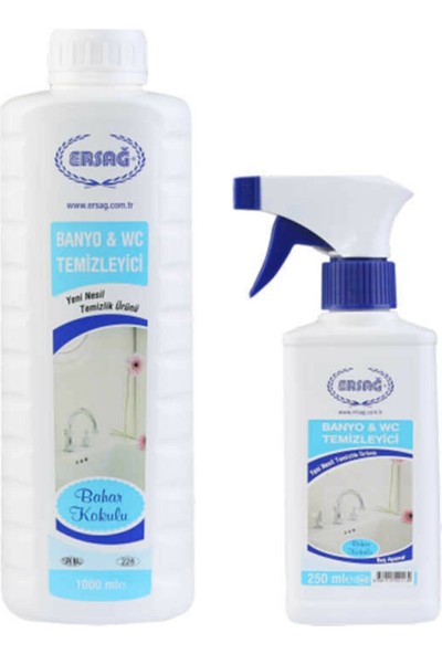 Ersağ Bahar Kokulu Banyo Wc Temizleyici 1000 ml + Boş Aparat