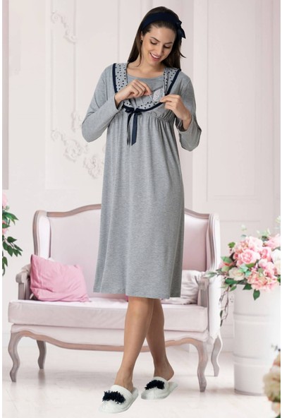 Mecit Pijama Carpediem 1561 Lacivert Emzirme Özellikli Lohusa Gecelik Mecit Pijama Carpediem 1561 Lacivert Emzirme Özellikli Lohusa Gecelik