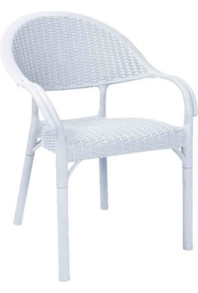 Capissi 4 Adet Capissi Bambu Rattan Kollu Sandalye Koltuk Beyaz Capissi 4 Adet Capissi Bambu Rattan Kollu Sandalye Koltuk Beyaz