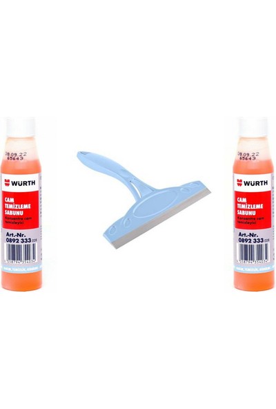 Würth Konsantre Cam Temizleme Sabunu 32 Mlx2 Adet+Silikon Uçlu 20 cm Camsil Aparatı
