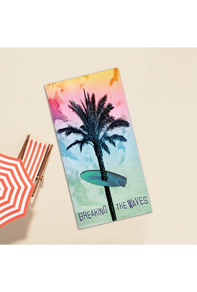 Tarzını Seç Mikrofiber Plaj Havlusu Palmiyeli Desen