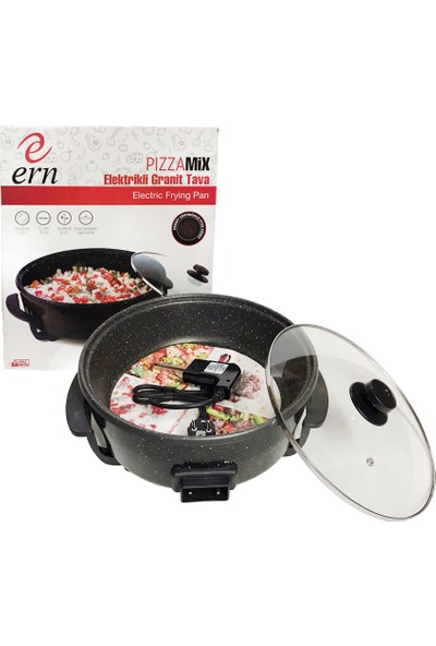 Pizzamix Küçük Boy Elektrikli Granit Tava 32 cm