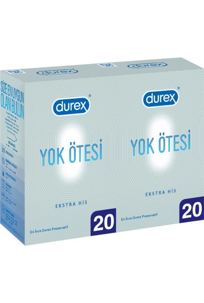 Durex Yok Ötesi Ekstra His 40'lı İnce Prezervatif Durex Yok Ötesi Ekstra His 40'lı İnce Prezervatif