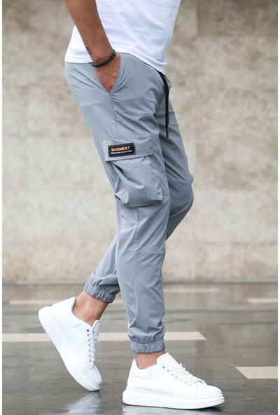 Madmext Erkek Jogger Boyalı Gri Pantolon 5414