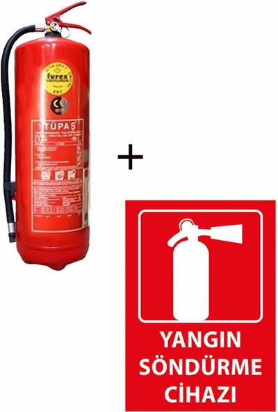 Valentino 6kg Tüpaş Yangın Tüpü ve Yangın Tüpü Levhası 2li Set Valentino 6kg Tüpaş Yangın Tüpü ve Yangın Tüpü Levhası 2li Set