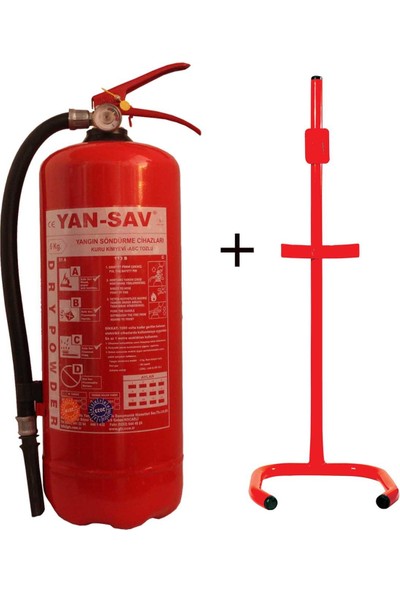 Valentino 6kg Yan-Sav Yangın Tüpü ve C Tipi Sehpa 2li Set Valentino 6kg Yan-Sav Yangın Tüpü ve C Tipi Sehpa 2li Set