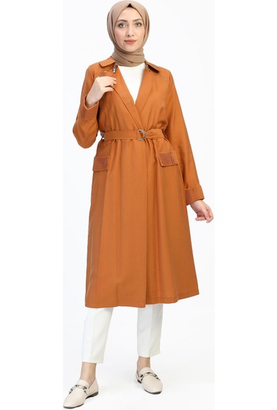 Kemal Aydın Cep Kapaği ve Kollari File Detayli Beli Kemerli Te 40 Kemal Aydın Cep Kapaği ve Kollari File Detayli Beli Kemerli Te 40