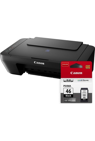 Canon E414 Inkjet Yazıcı/ Fotokopi+Tarama + Pg-46 Siyah Mürekkep Kartuşu