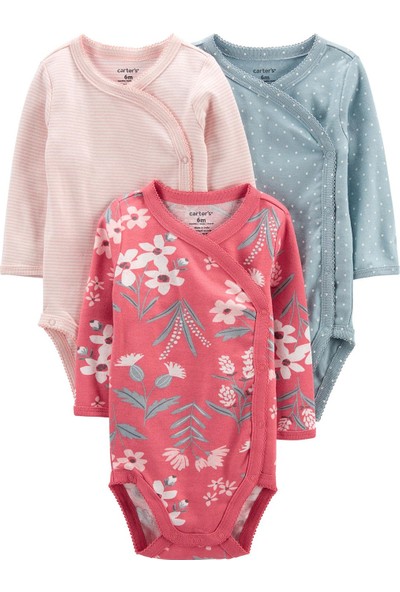 Carter's Çiçekli 3'lü Bebek Body 1L778610