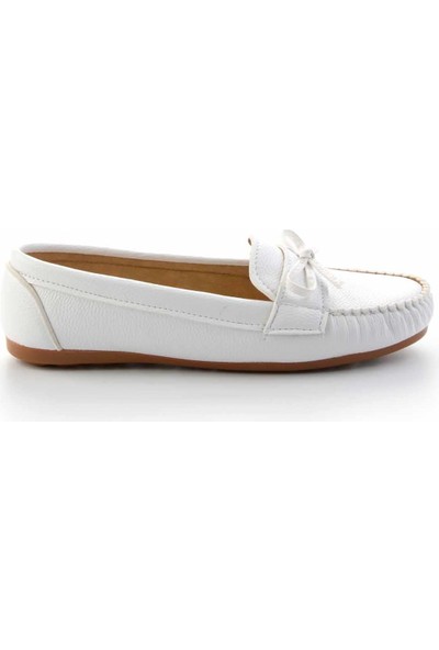Bambi Beyaz Kadın Loafer Ayakkabı K01542005009